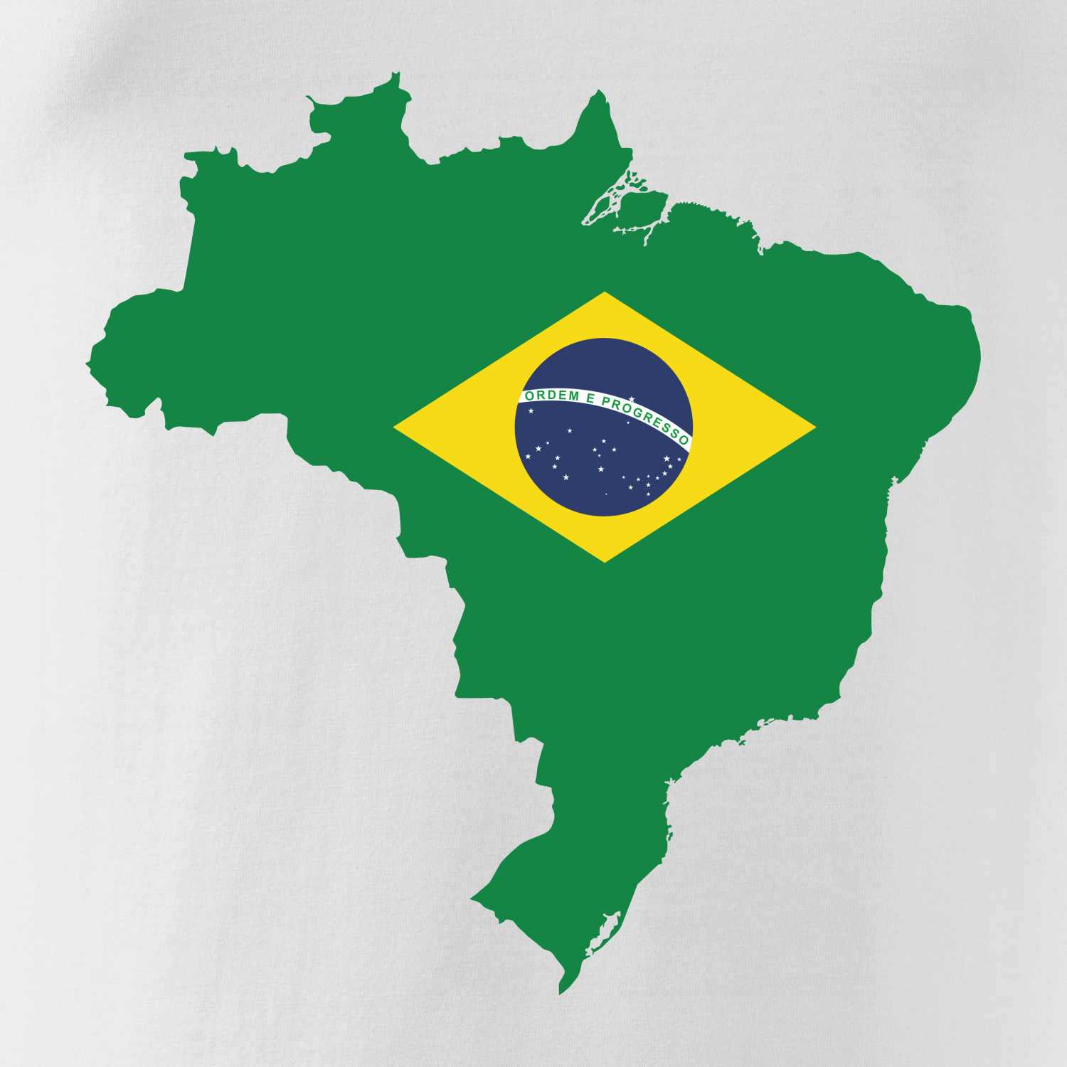 Brazílie vlajka v mapě - Unisex triko na vodu | MyShirt.cz