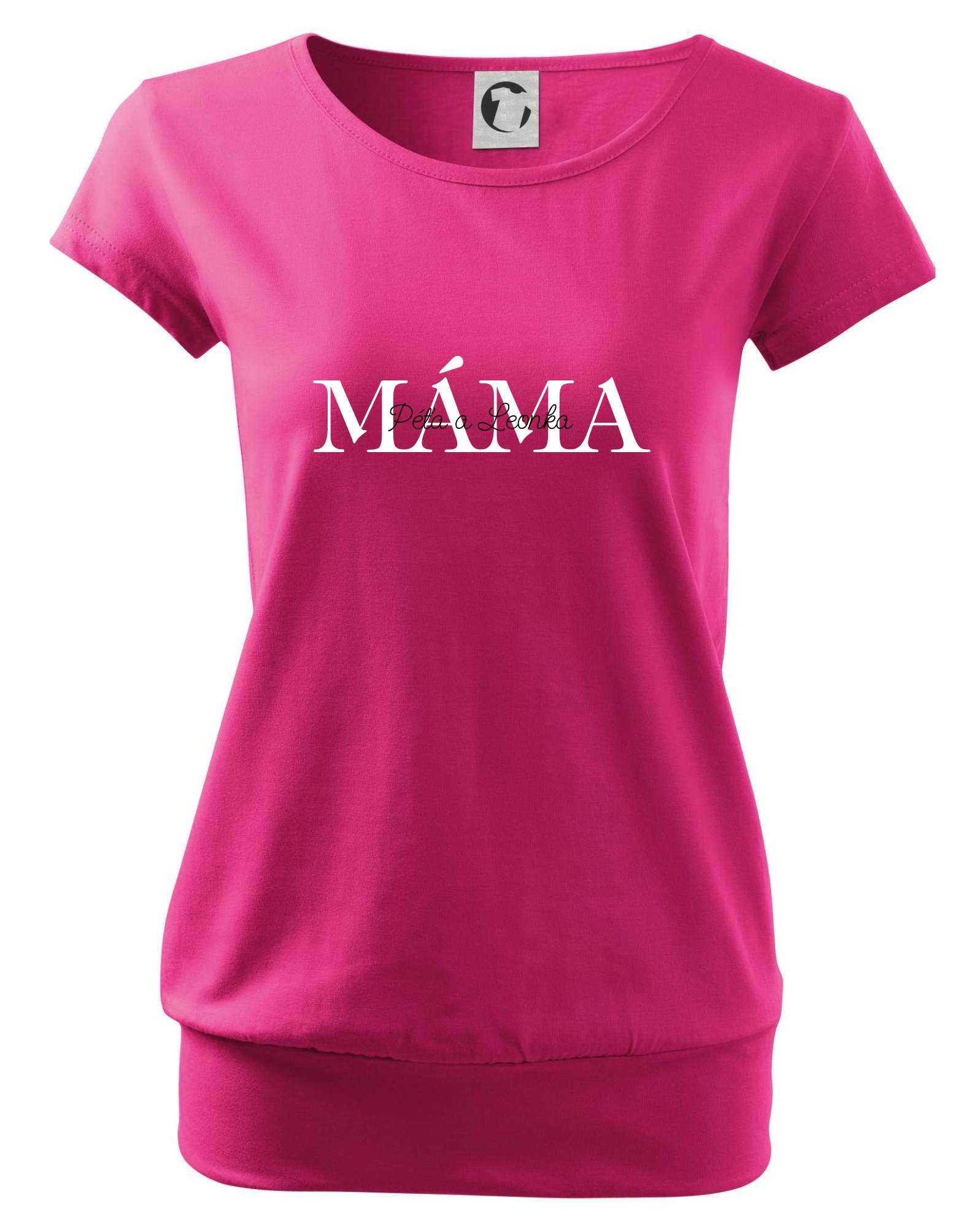 Máma - Tiskací nápis se jmény dětí - Volné triko city | MyShirt.cz