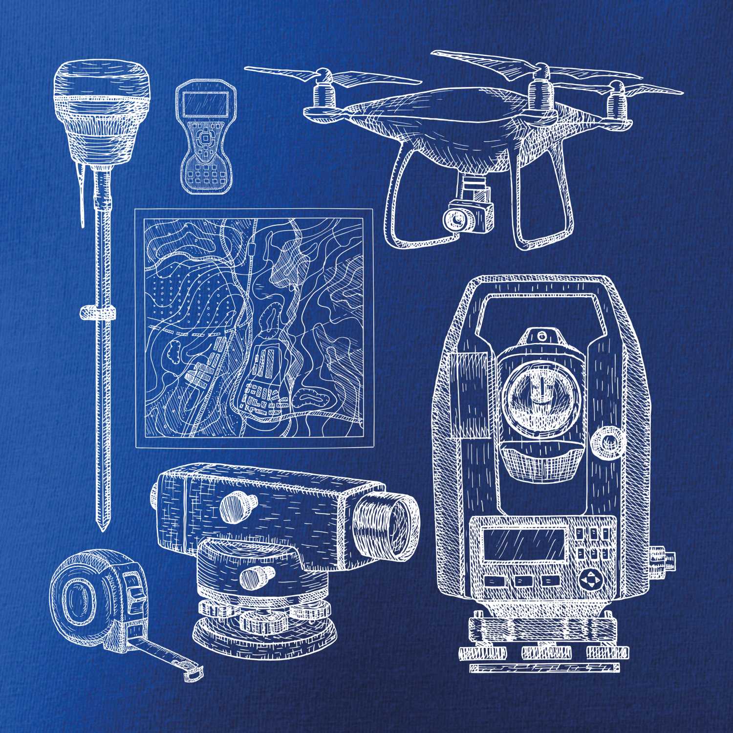 Geodet teodolit dron - Triko 5XL extra velké | MyShirt.cz