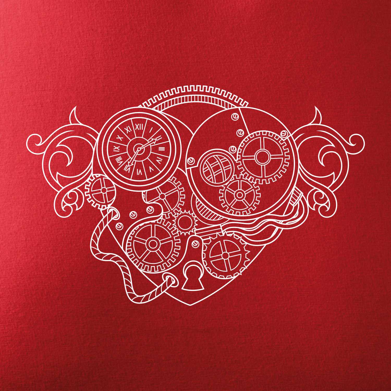 Steampunk srdce kreslené - Tričko Progress s dlouhým rukávem | MyShirt.cz