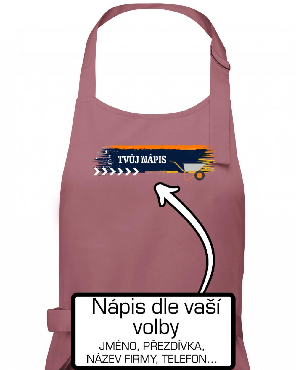 Stavba - vlastní nápis - stavebník - Pánská zástěra na vaření | MyShirt.cz