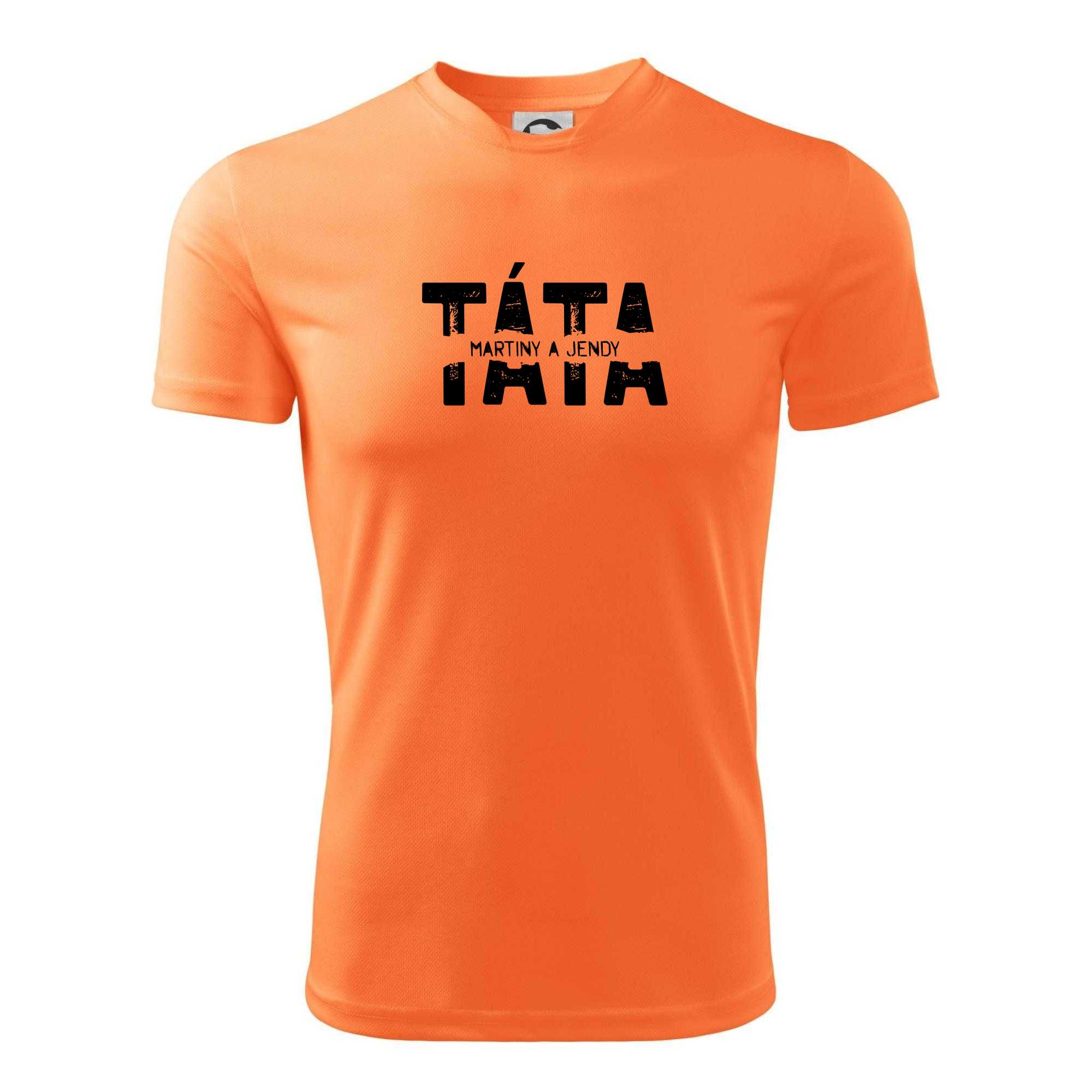 Černý nápis táta a jména dětí - Pánské triko Fantasy sportovní ...