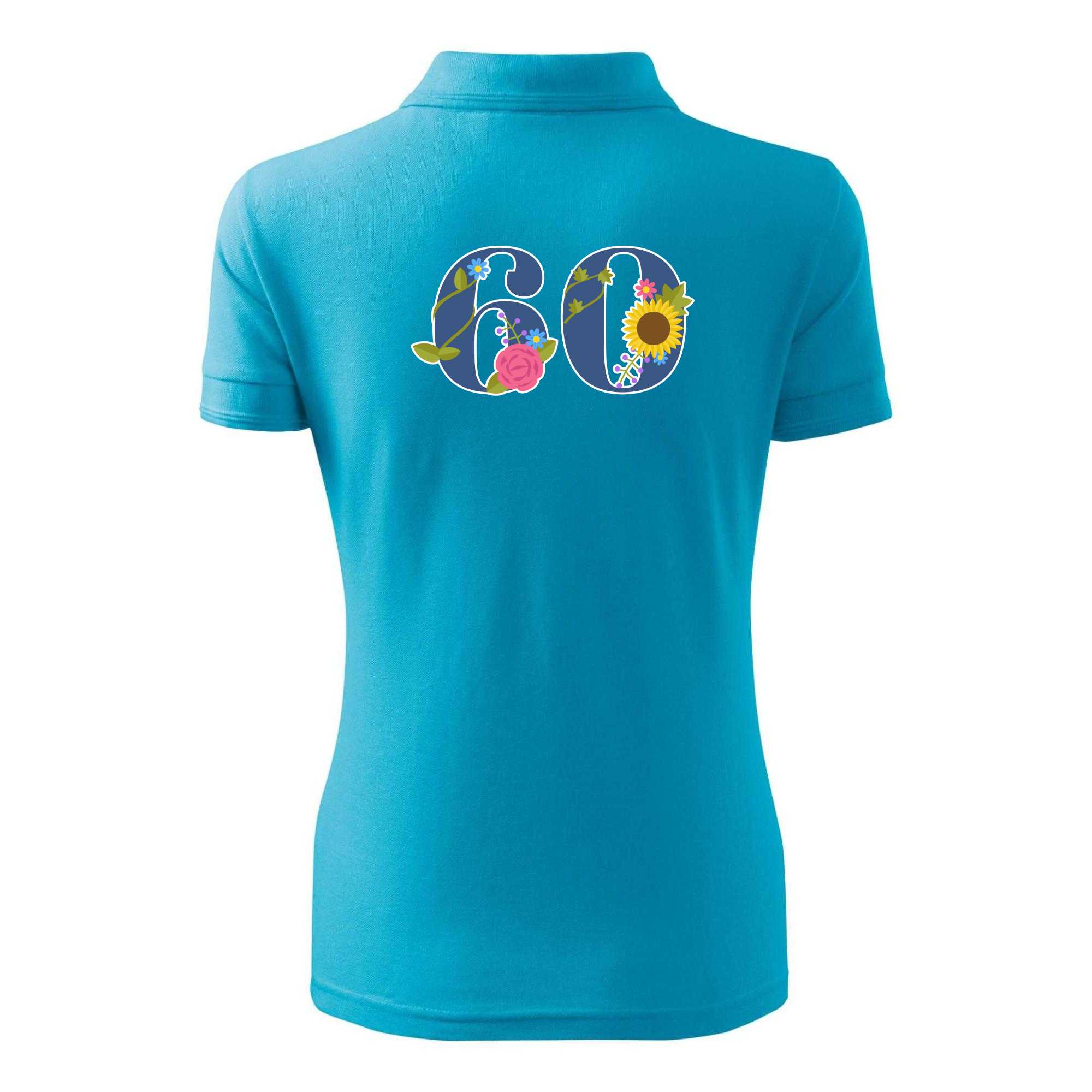 Květinové číslo kreslené - 60 - Polokošile dámská Pique Polo | MyShirt.cz