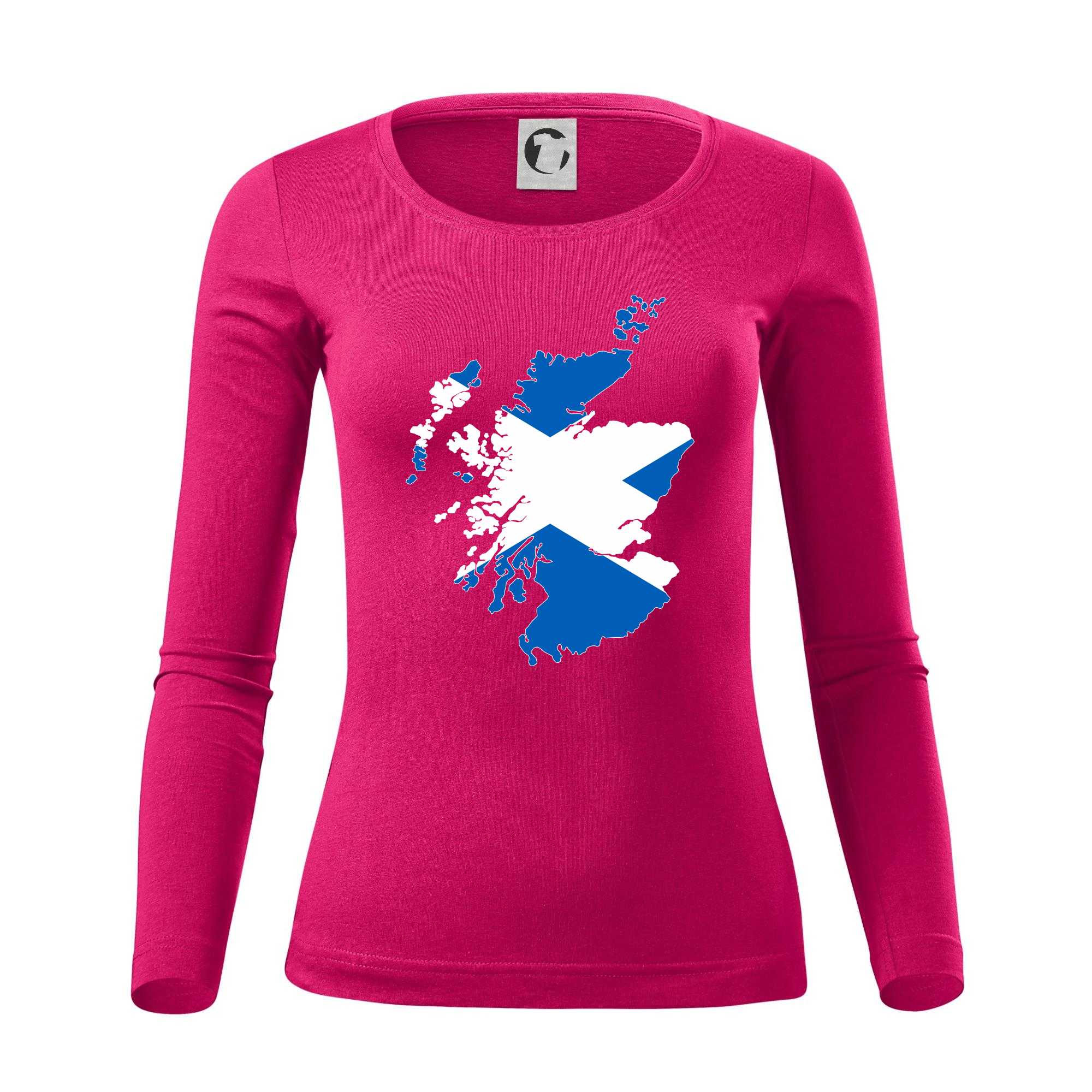 Skotsko mapa - Dámské triko FIT-T LS | MyShirt.cz