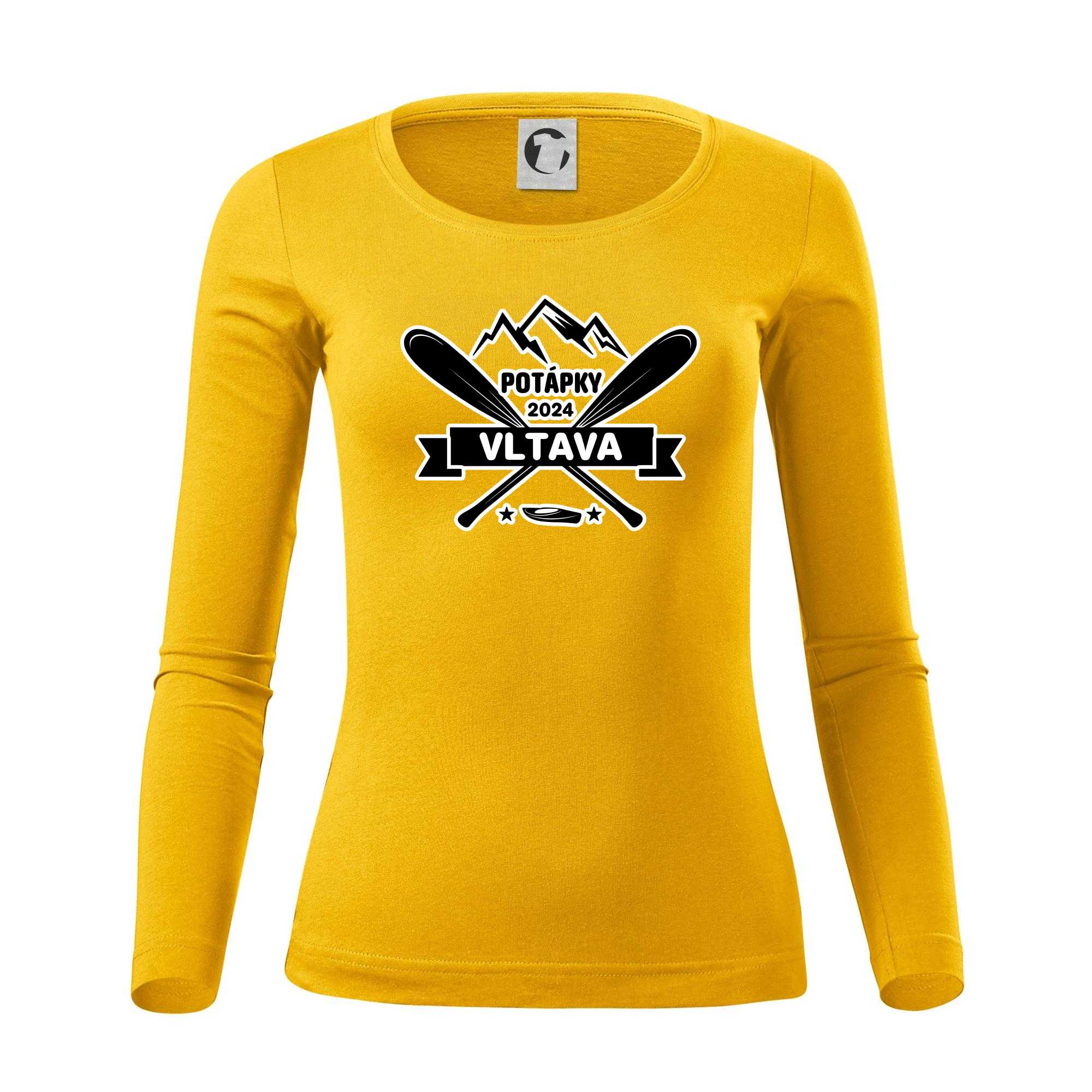 Na vodu - pádla hory (vlastní nápis) - Dámské triko FIT-T LS | MyShirt.cz
