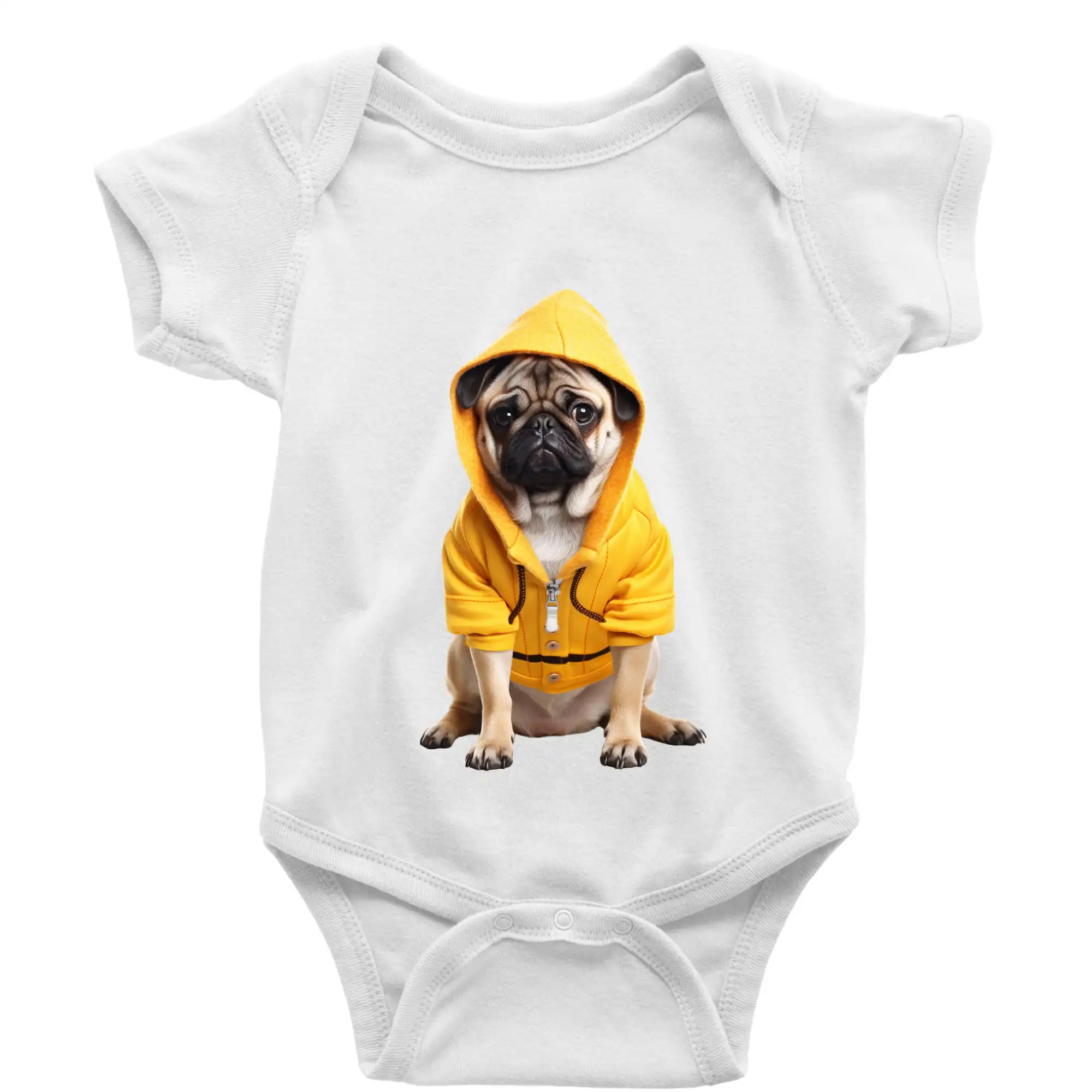 Mops v mikině - Body kojenecké s krátkým rukávem | MyShirt.cz